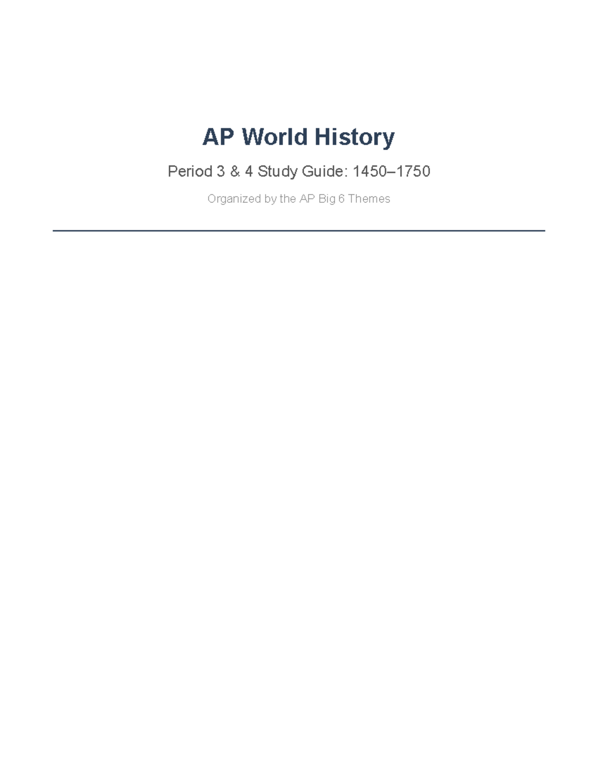 AP World History (APWH) Period 3 & 4 Study Guide: Key Themes & Concepts ...