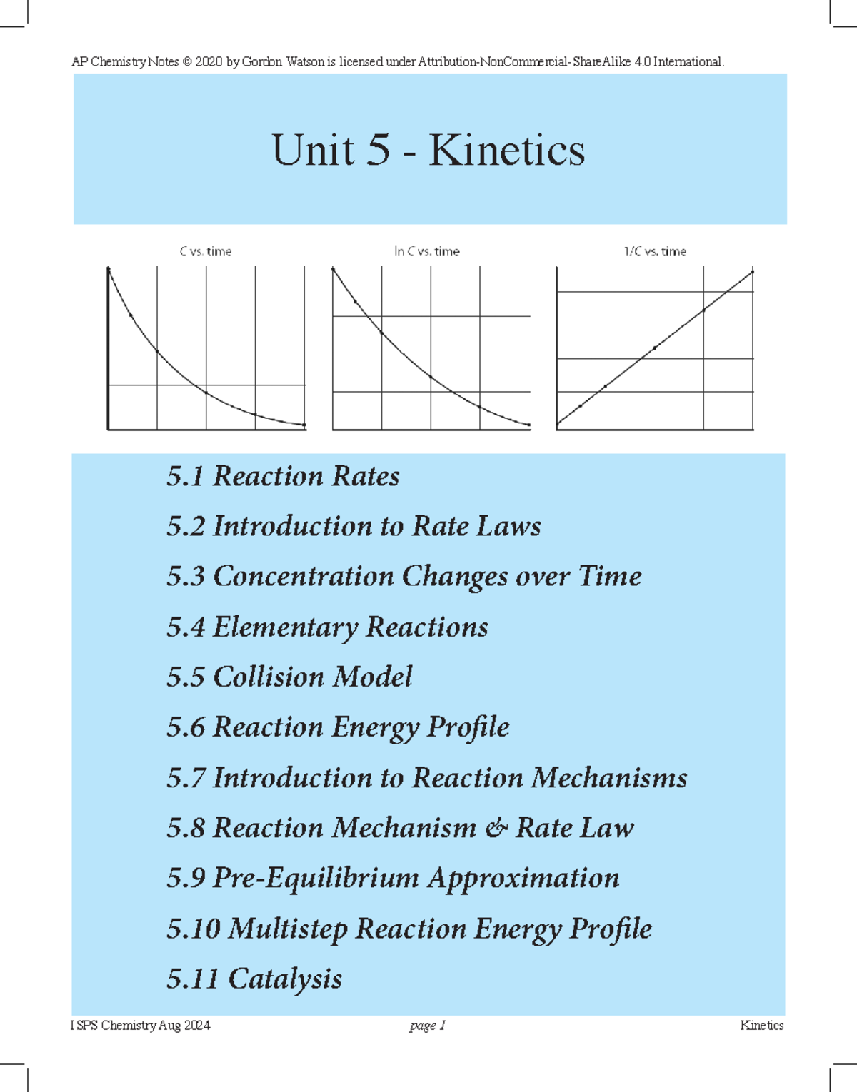 AP Chemistry Unit 5 Notes: Reaction Rates and Rate Laws - Studocu