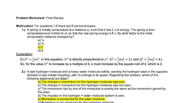 PH201 Final Exam Review: Key Concepts & Practice Problems - Studocu