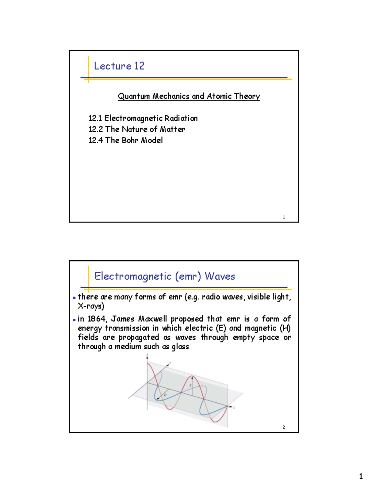 Lecture 12: Quantum Mechanics & Atomic Theory Overview - Studocu