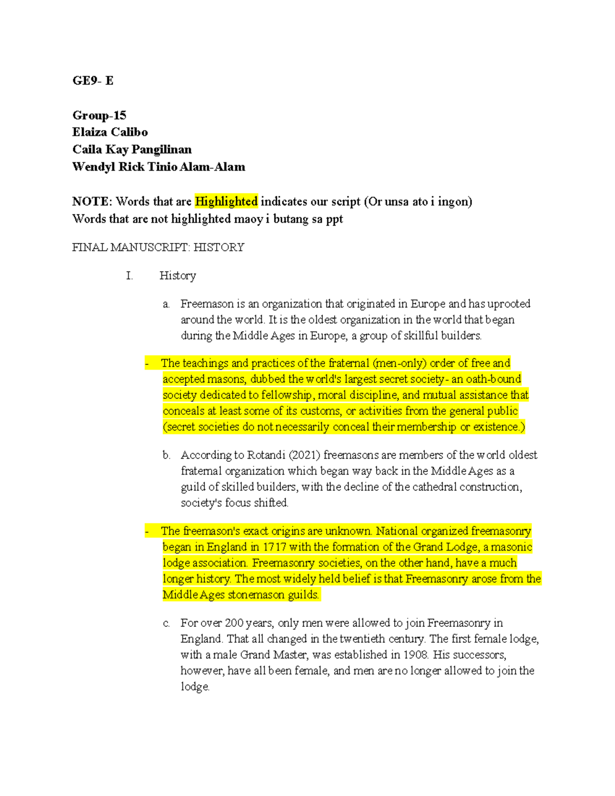 Rizal's Masonic Journey: Insights into Freemasonry and Its Impact - Studocu