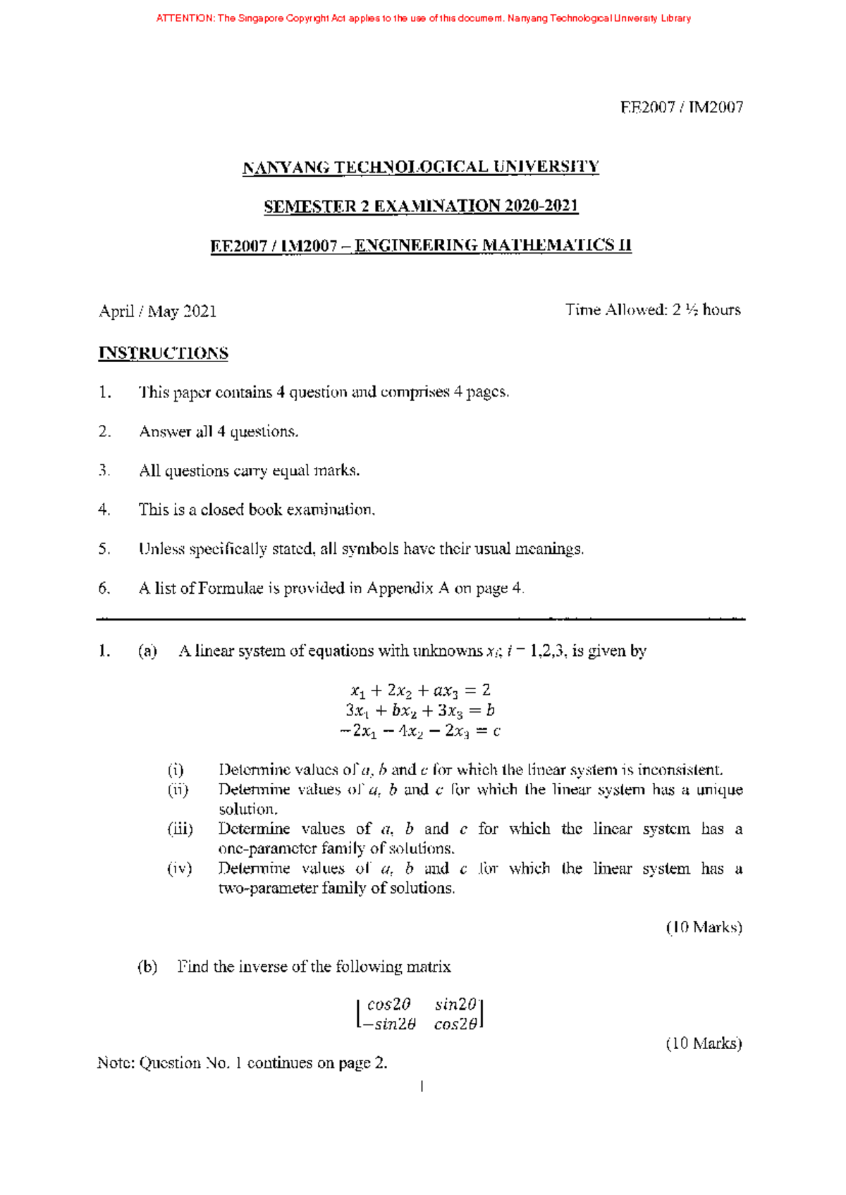 EE2007 2020-2021 Semester 2 - ee2007 - Studocu