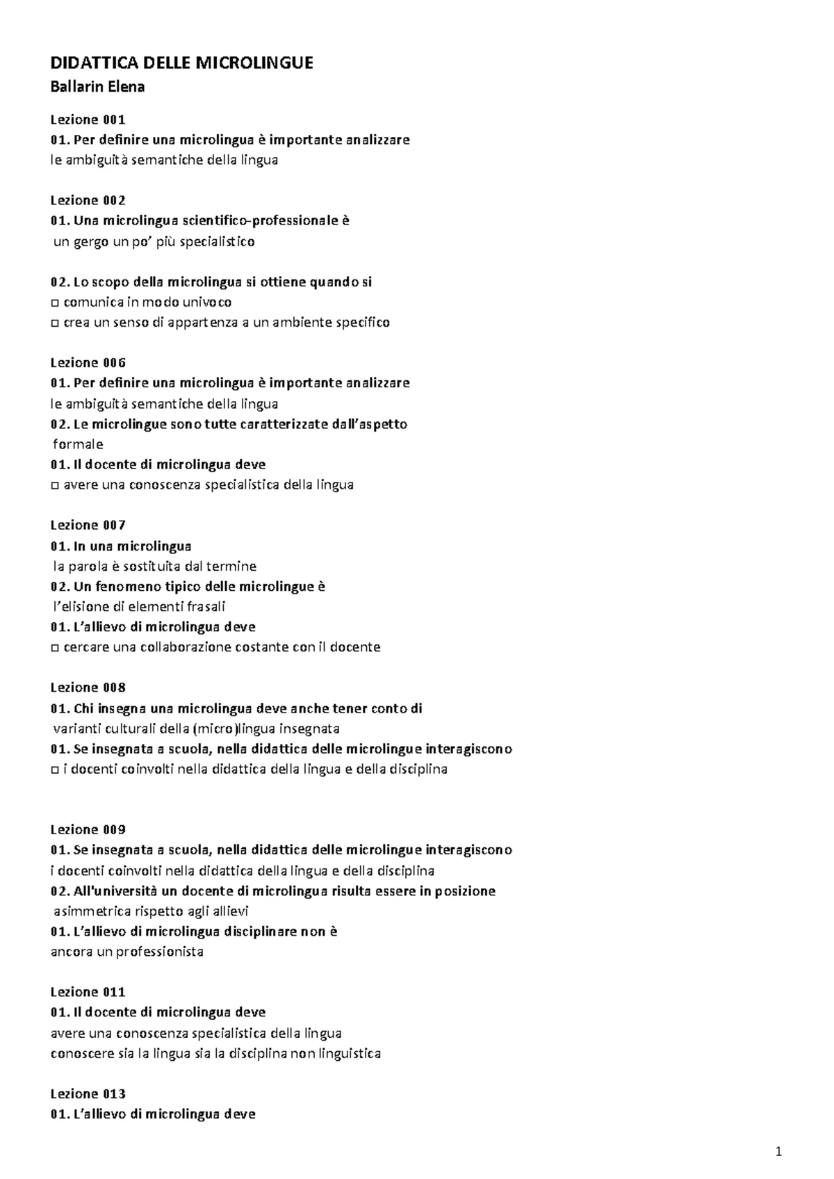 Didattica delle Microlingue: Lezioni e Approcci (CLIL Ecampus) - Studocu