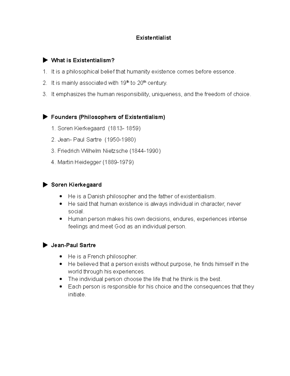 Existentialism: Philosophy, Key Thinkers, and Educational Impact - Studocu