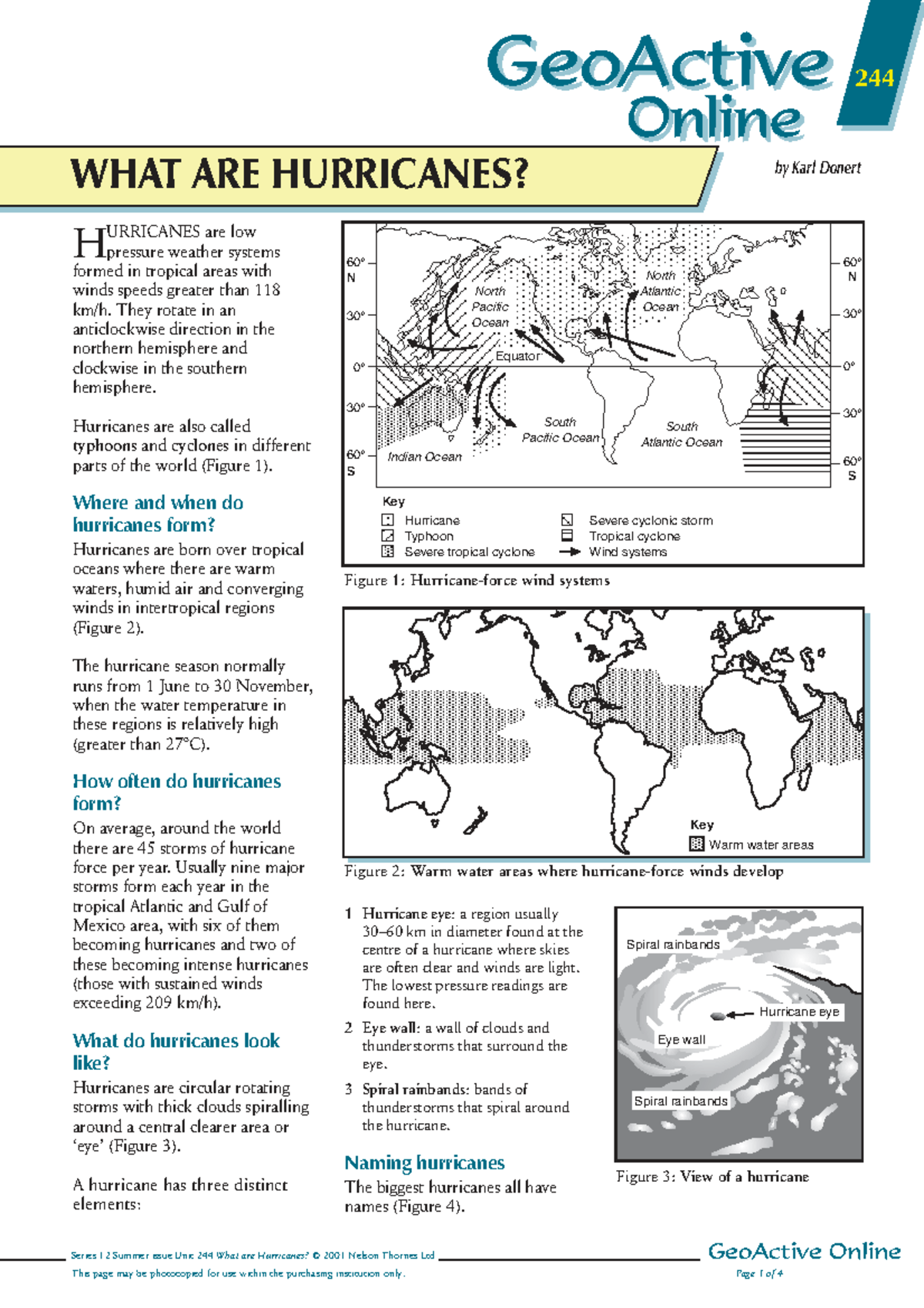 GeoActive 244 Online: Understanding Hurricanes and Their Impact - Studocu