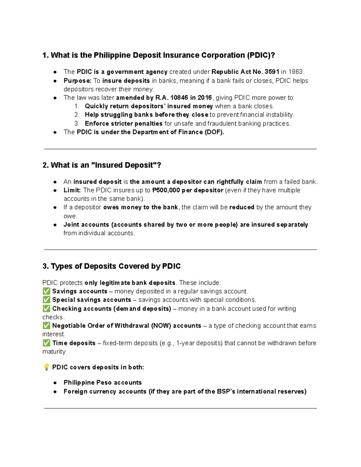 P2 Notes on PDIC, Data Privacy Act, and TILA (Modules 10-14) - Studocu