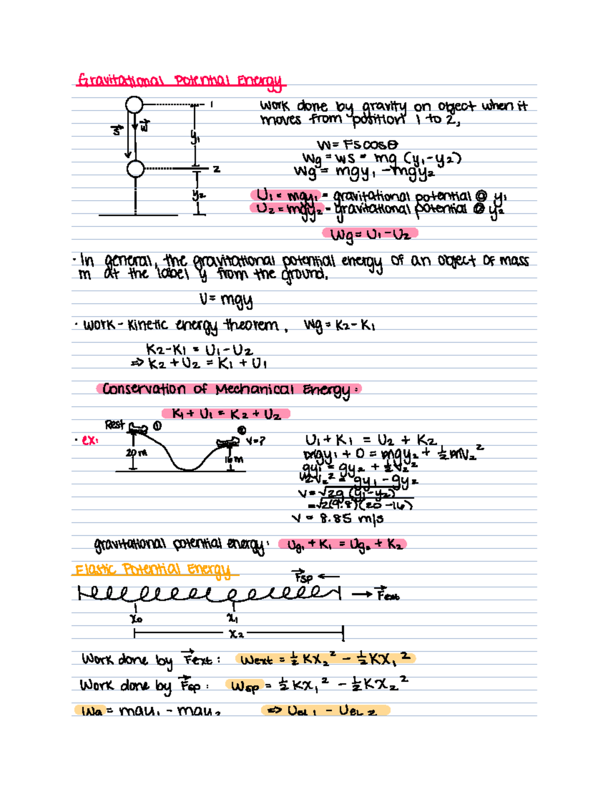 Chapter 7 - Potential Energy & Mechanical Energy Conservation - Studocu
