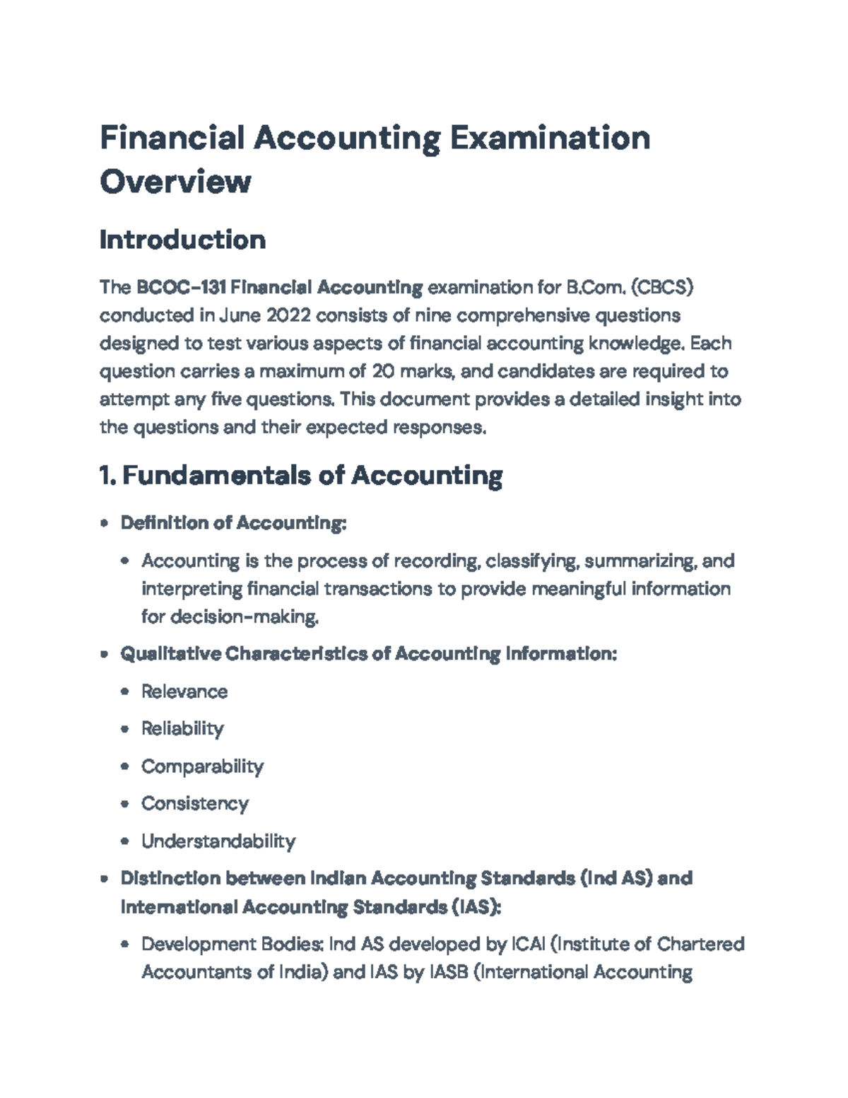 BCOC-131 Financial Accounting Final Exam Overview and Key Insights ...