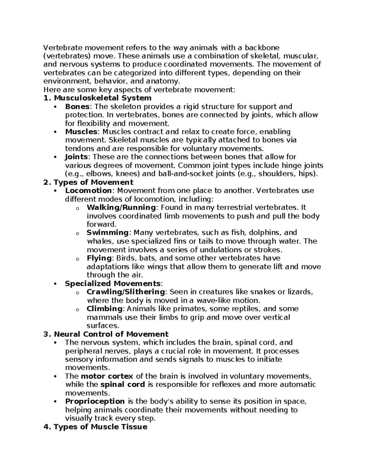 Zoology - These are the summarized notes about vertebrates ...