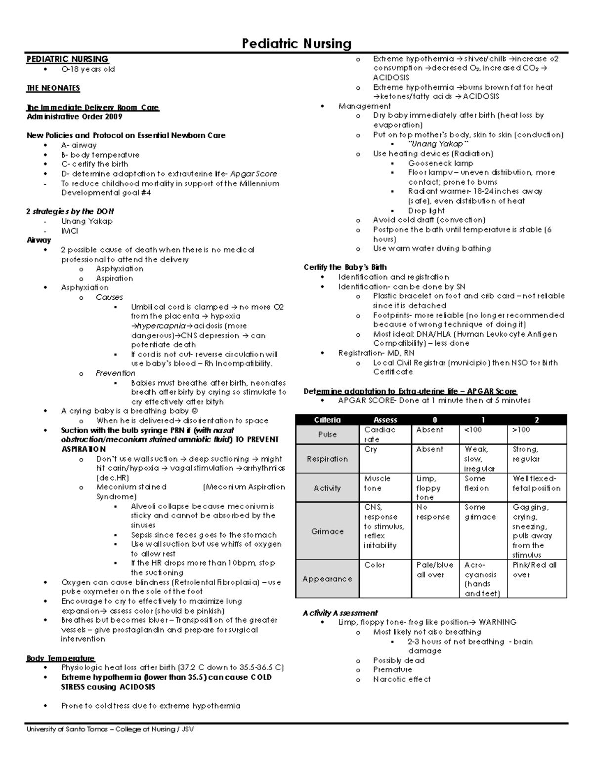 Pediatric-Nursing - Maternal notes and reviewer - PEDIATRIC NURSING O ...