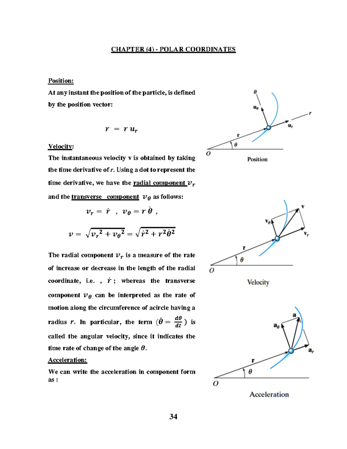 04. Chapter(4) - Understanding Polar Coordinates in Motion - Studocu
