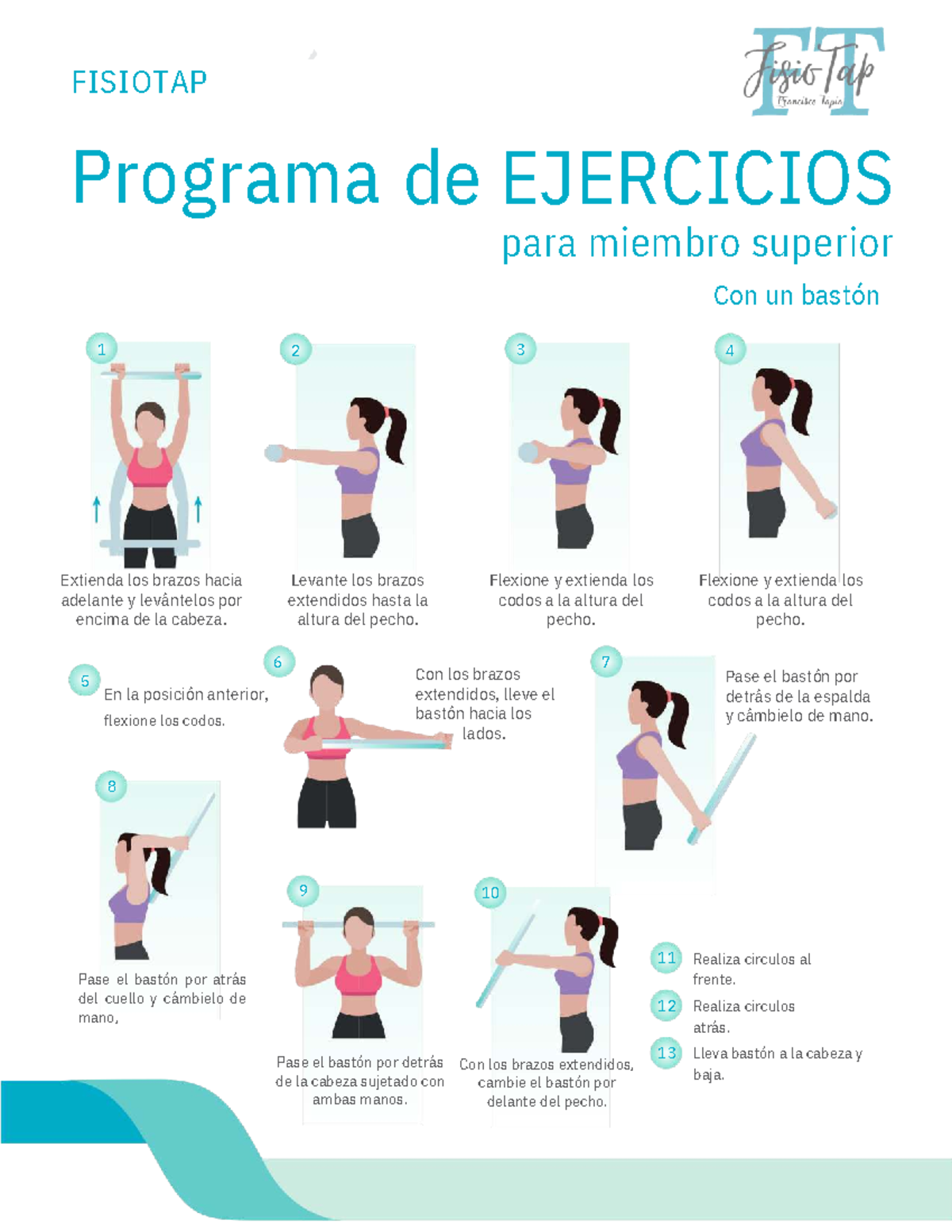 Ejercicios de hombros con bastón para fisioterapia FISIOTAP - Studocu