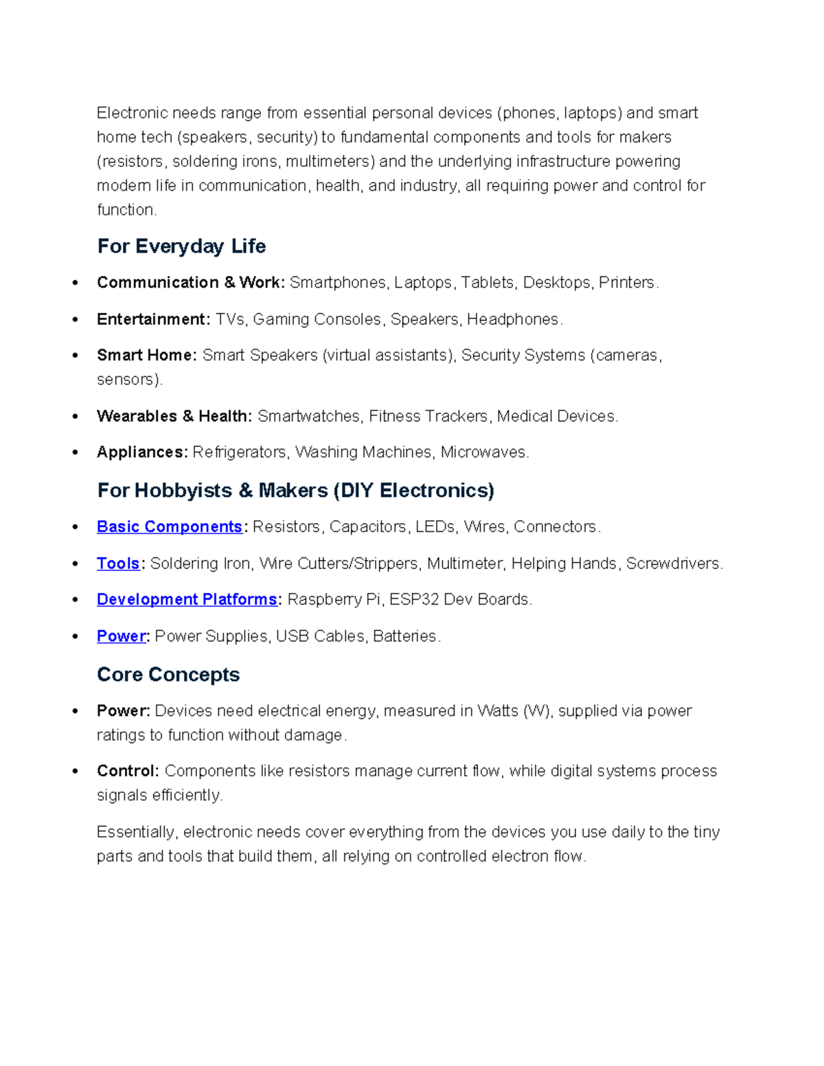 5 - LECTURE NOTES: Understanding Electronic Needs in Daily Life - Studocu