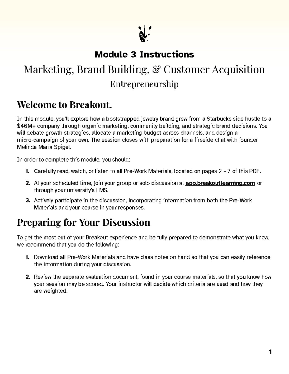MGMT 159 Module 3: Marketing Strategies for Brand Growth and ...