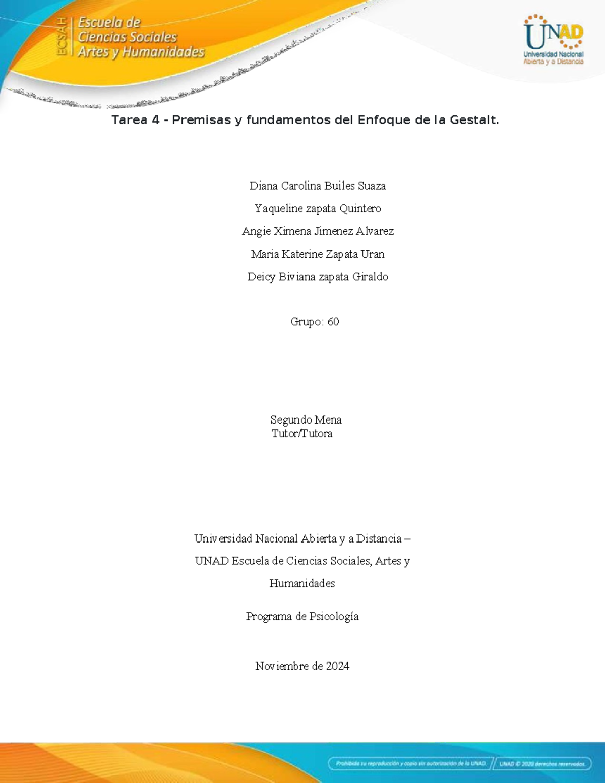 Tarea 4: Análisis del Enfoque Gestalt en Psicología Colaborativa - Studocu