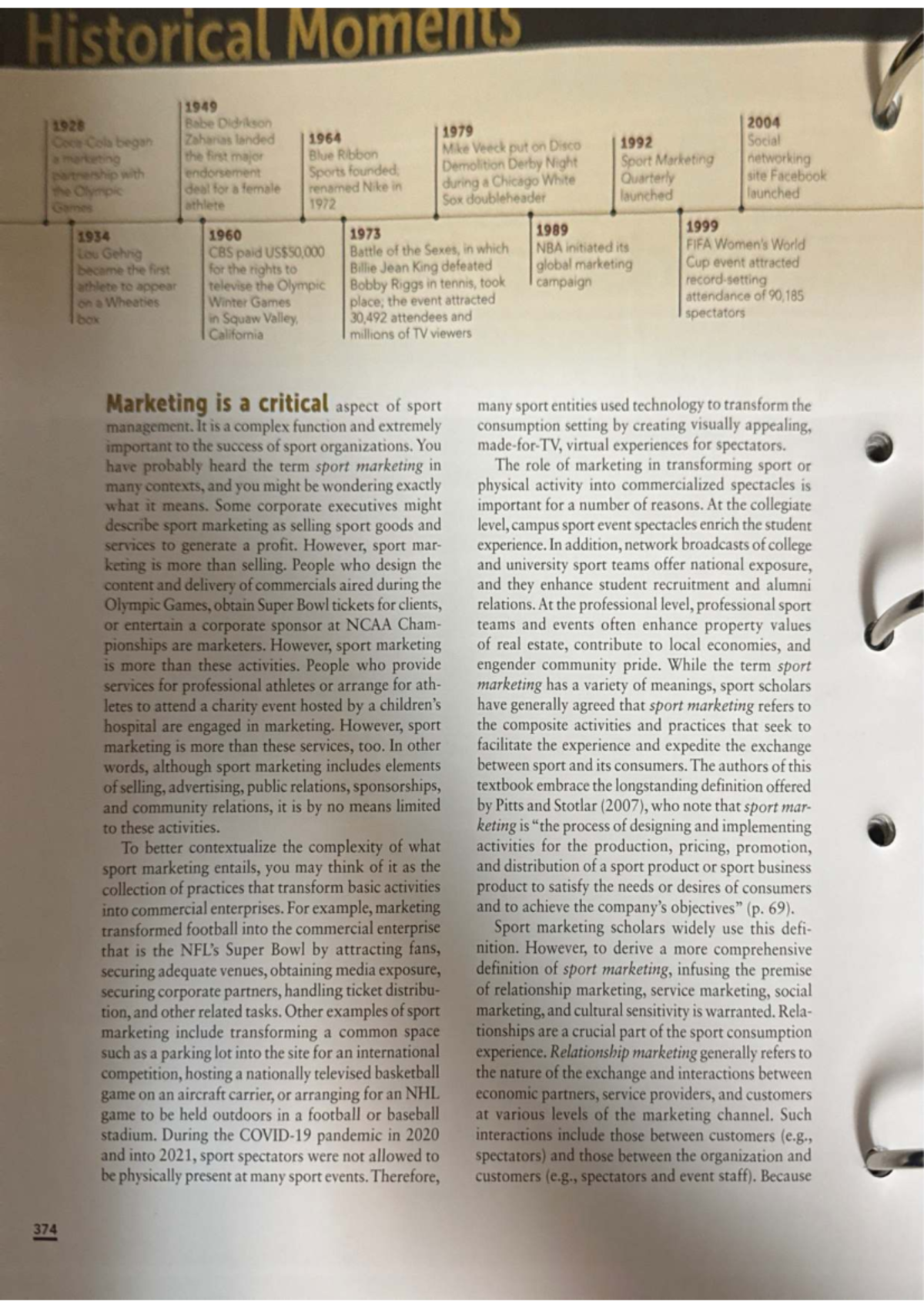 Sport Marketing Strategies and Trends: A Comprehensive Overview (SPM 101) - Studocu