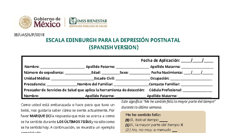 17 Ib Uas 6 F 0018 Escala De Edinburgh Para Depresión Postnatal Studocu