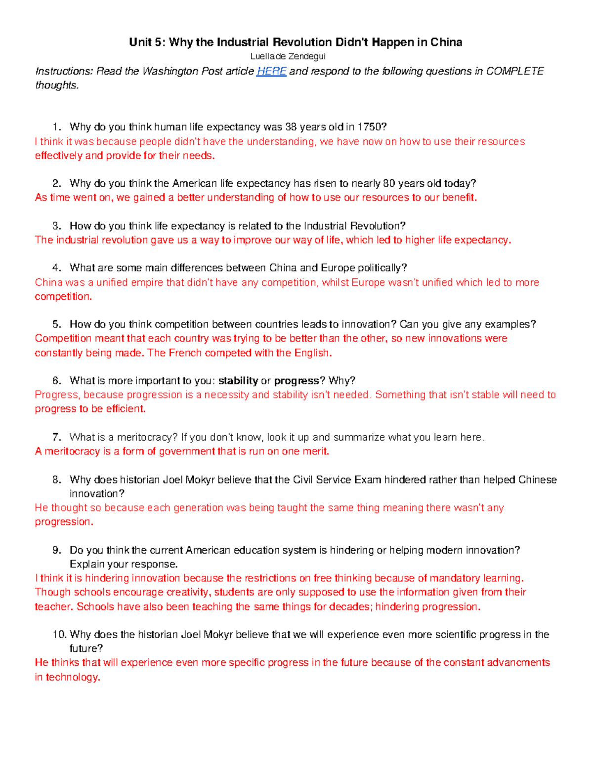 Unit 5 Essay Questions - The Industrial Revolution & China Insights ...