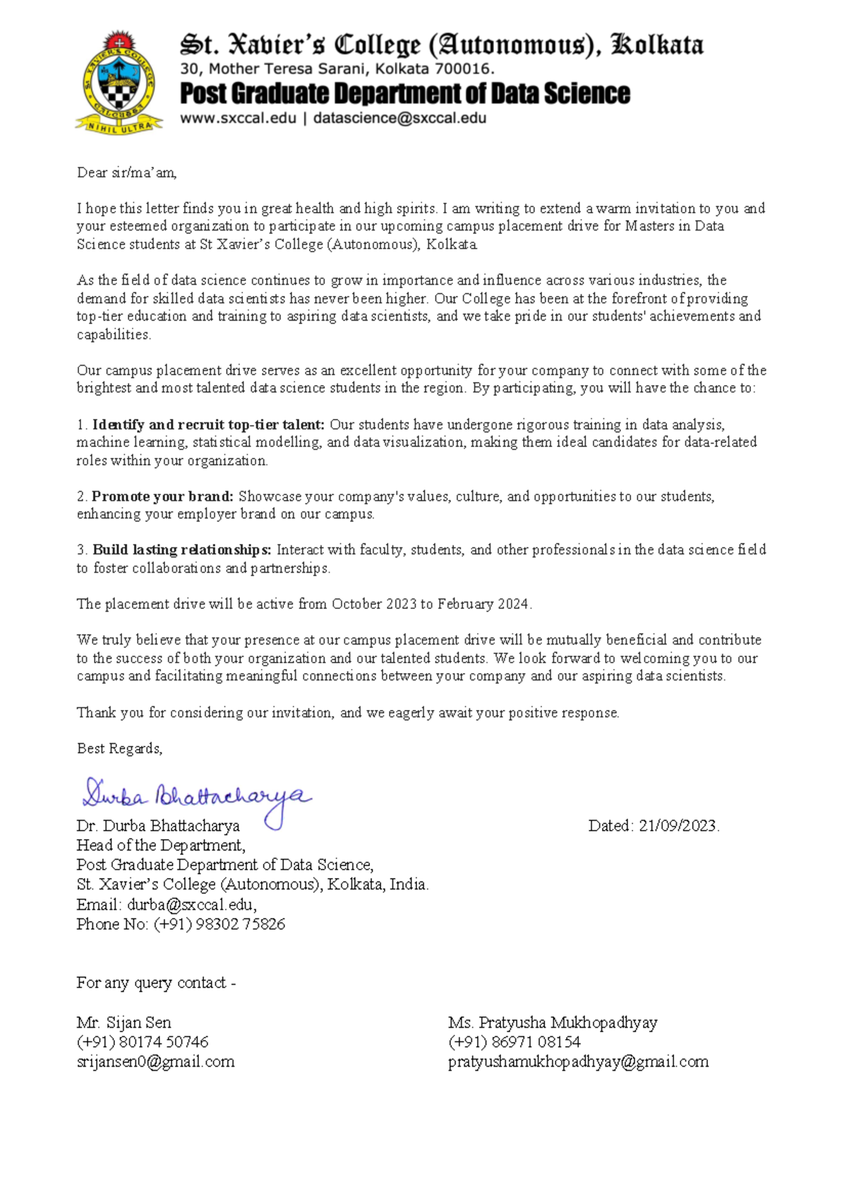 Invitation to Campus Placement Drive for Data Science Students - Studocu