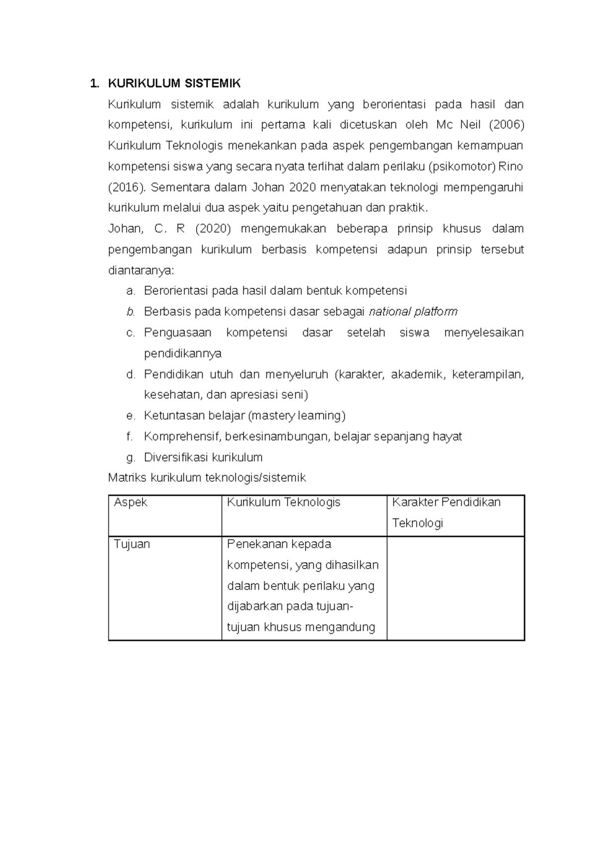 Kurikulum SIstemik - Konsep dan Analisis - 1. KURIKULUM SISTEMIK ...
