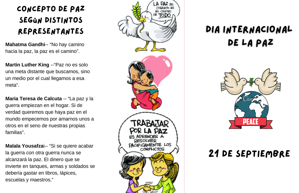 Folleto de la paz - hjvgjvjvvkj - Mahatma Gandhi- “No hay camino hacia ...