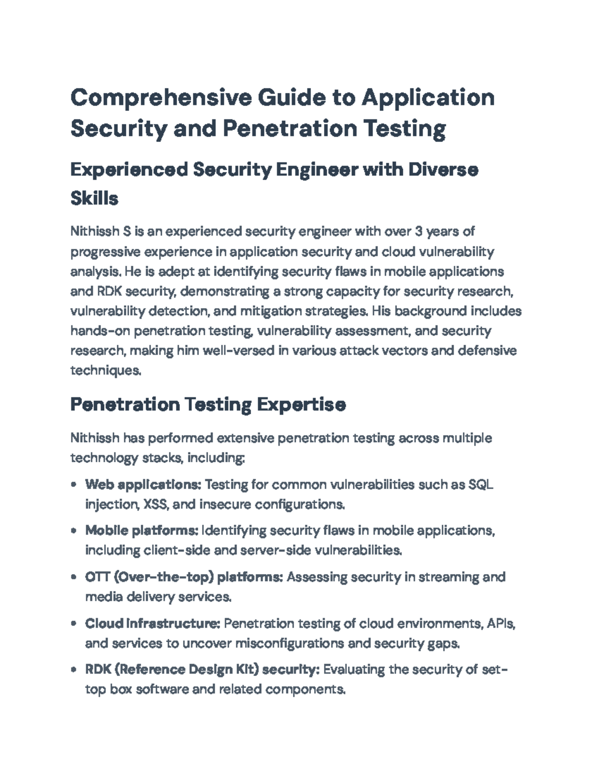 Comprehensive Overview of Application Security & Penetration Testing ...