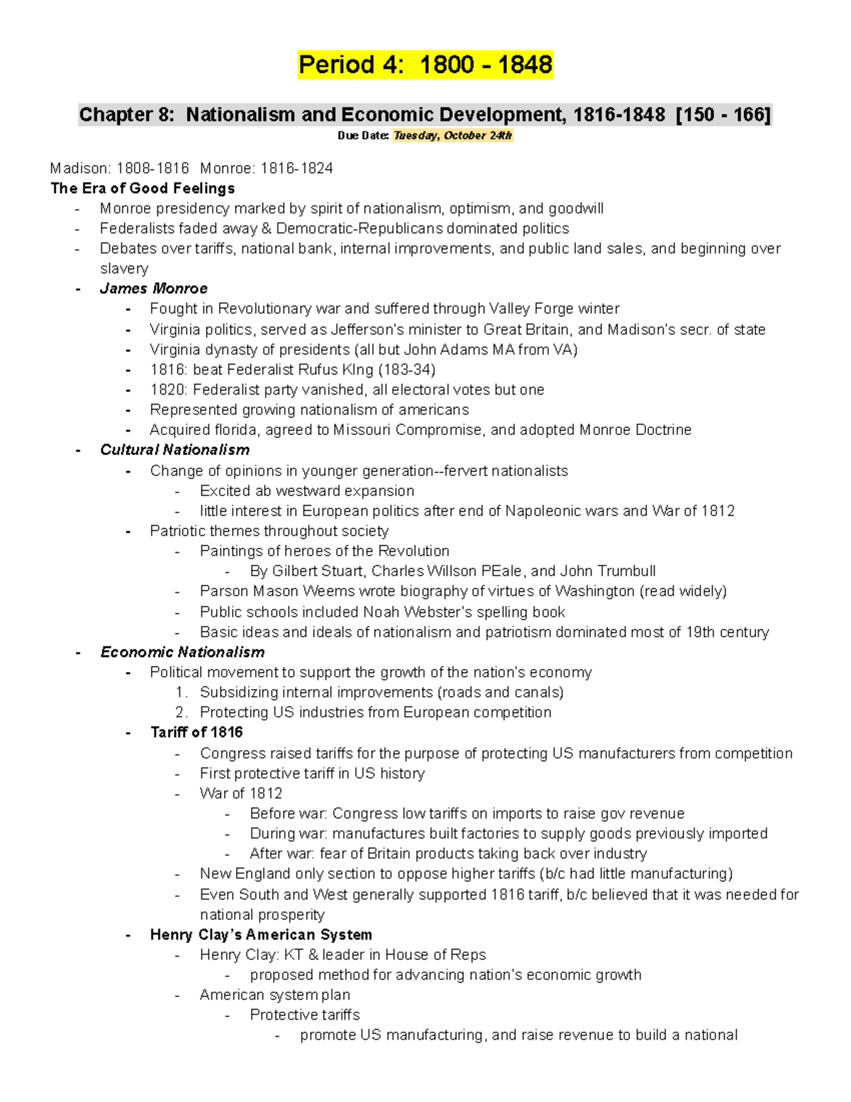 F. Period 4 (1800-1848) Amsco Note-Taking Guide (Ch. 8) - Nationalism ...