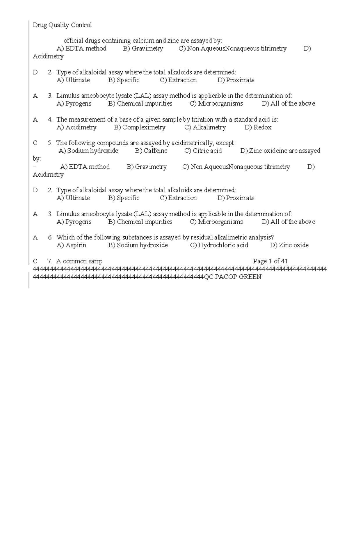 Drug Quality Control: Assay methods for calcium and zinc containing ...