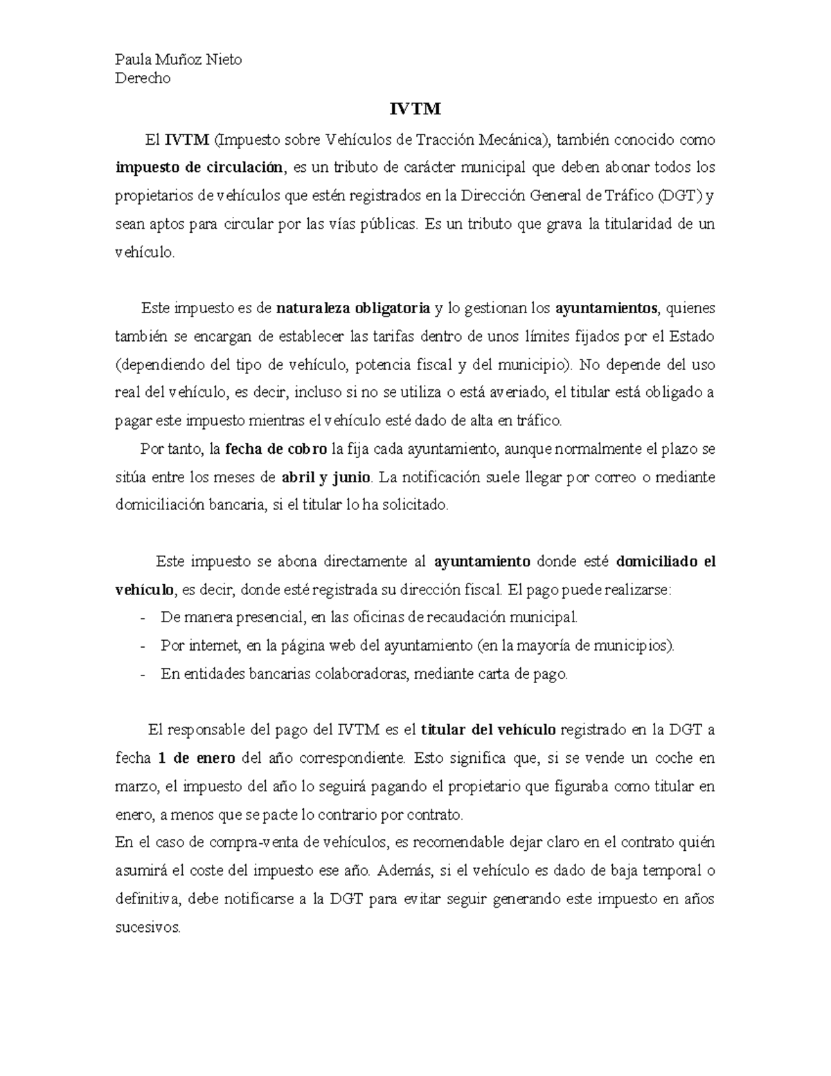 IVTM - Práctica sobre el Impuesto de Vehículos de Tracción Mecánica ...