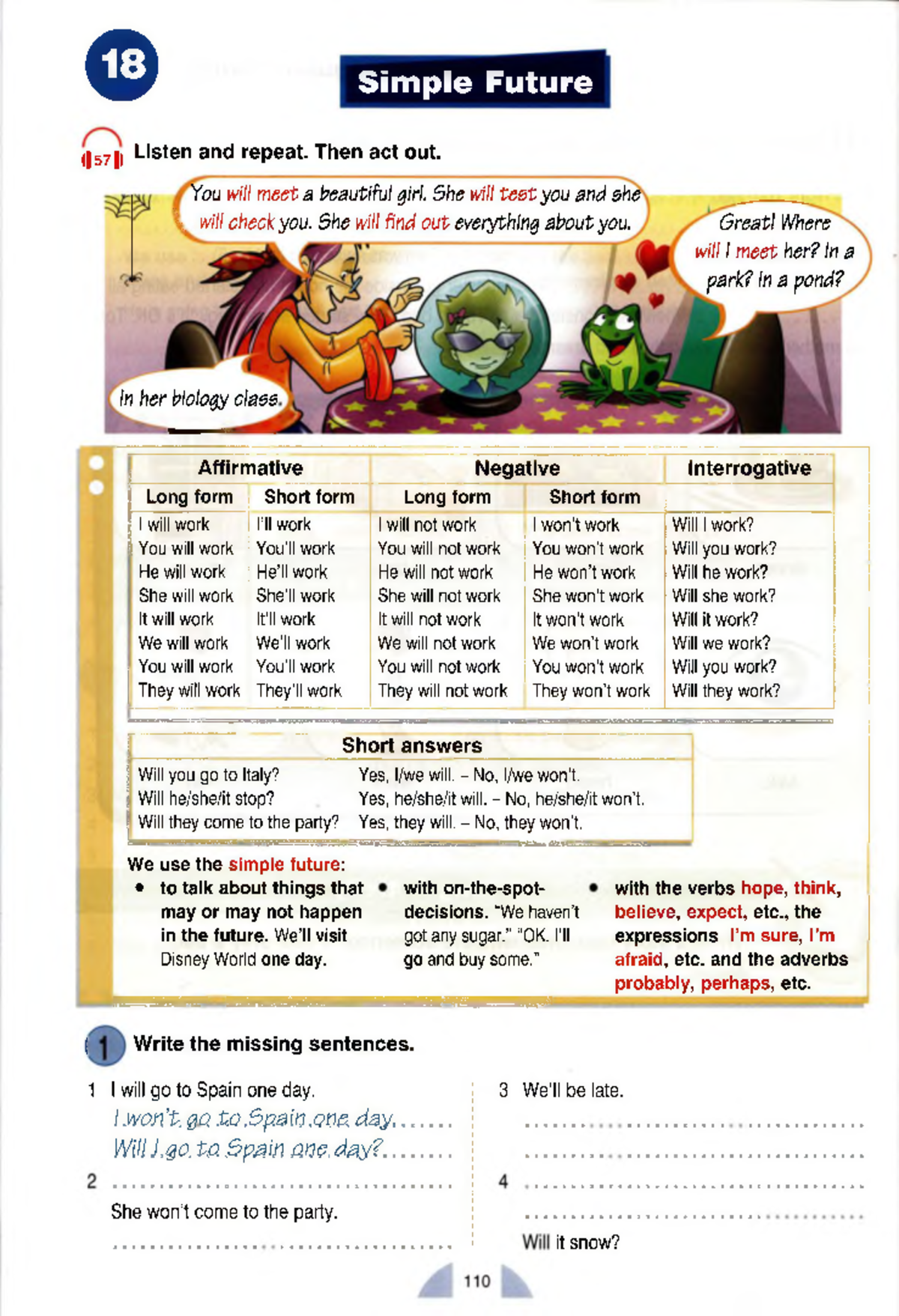 Simple Future Tense Practice: Lesson 24 - Listen, Repeat, Act Out - Studocu