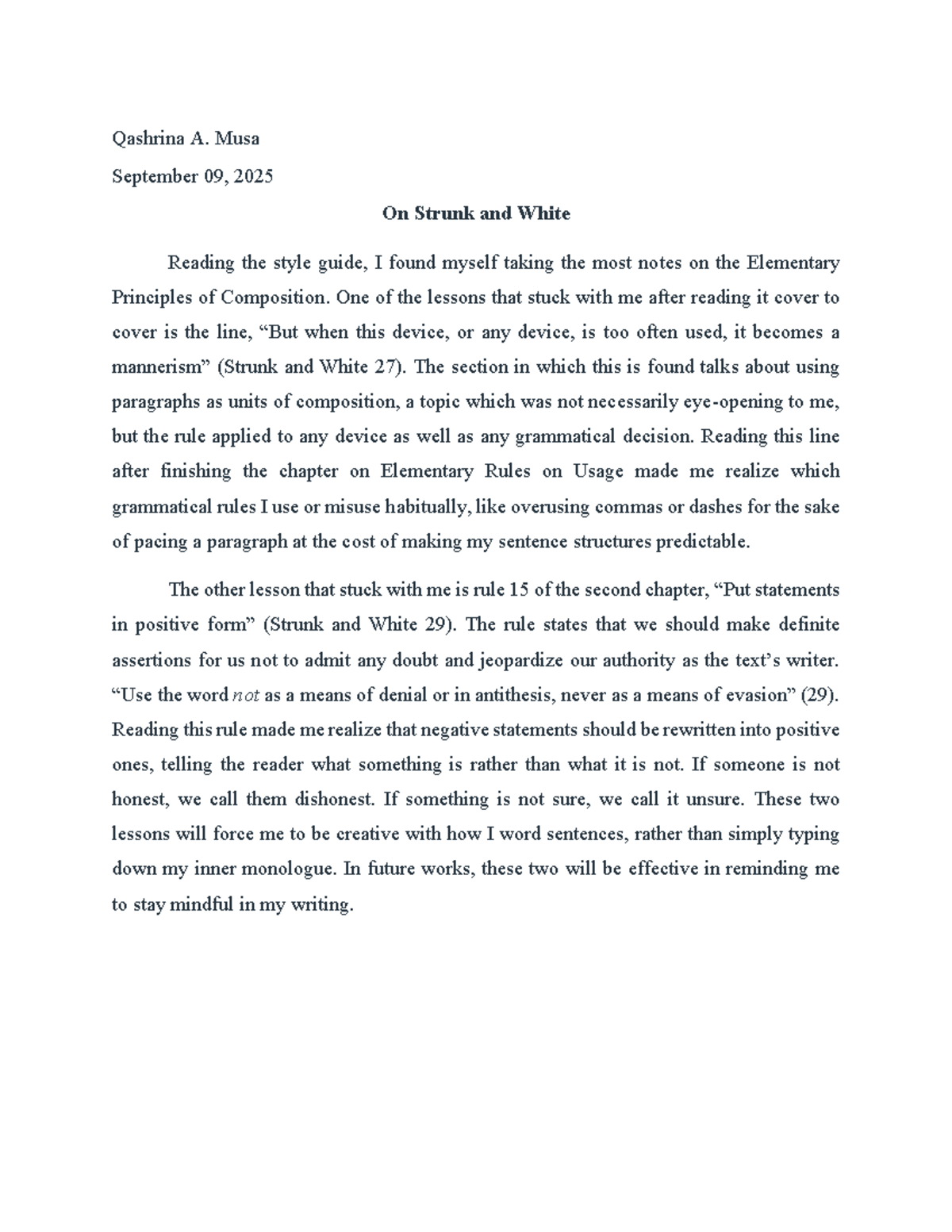 Annotated Notes on Strunk and White (ENG 101) - Studocu