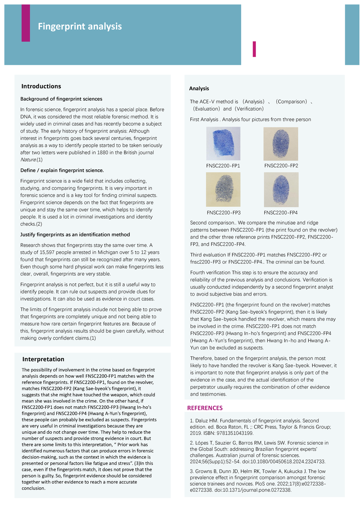 FNSC2200 Fingerprint Analysis: Techniques and Case Interpretations ...