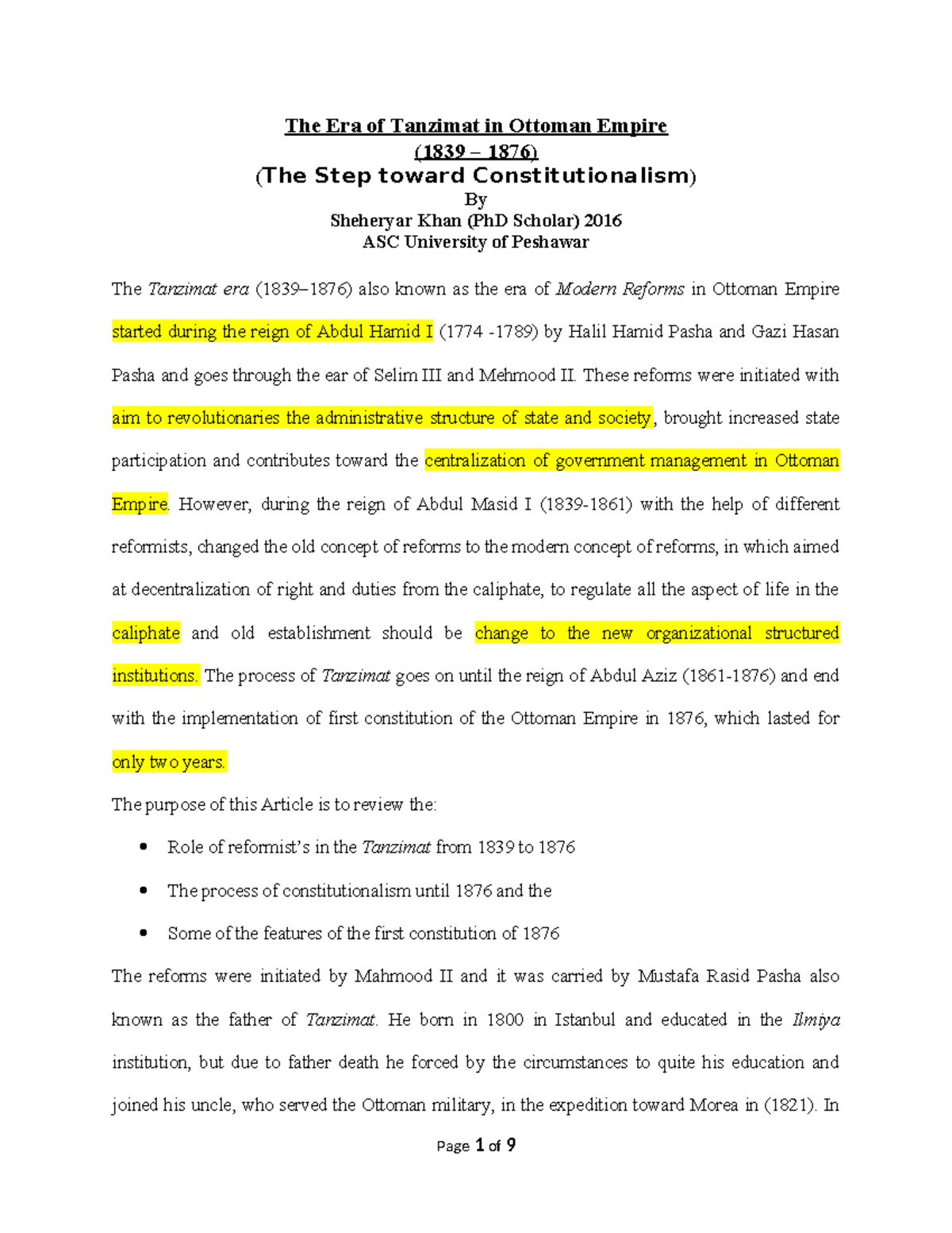 The Era of Tanzimat in Ottoman Empire 18 - These reforms were initiated ...