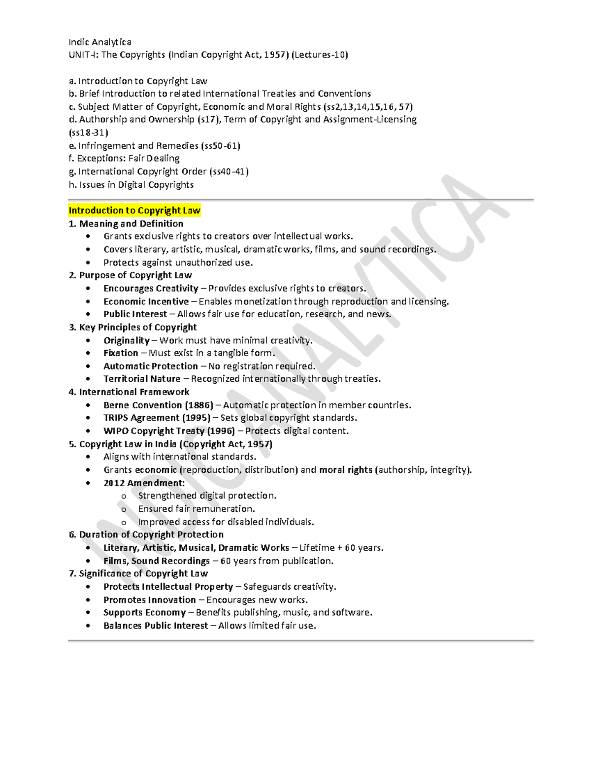 Ipr notes: An overview of copyright, trademarks, and patents in India ...