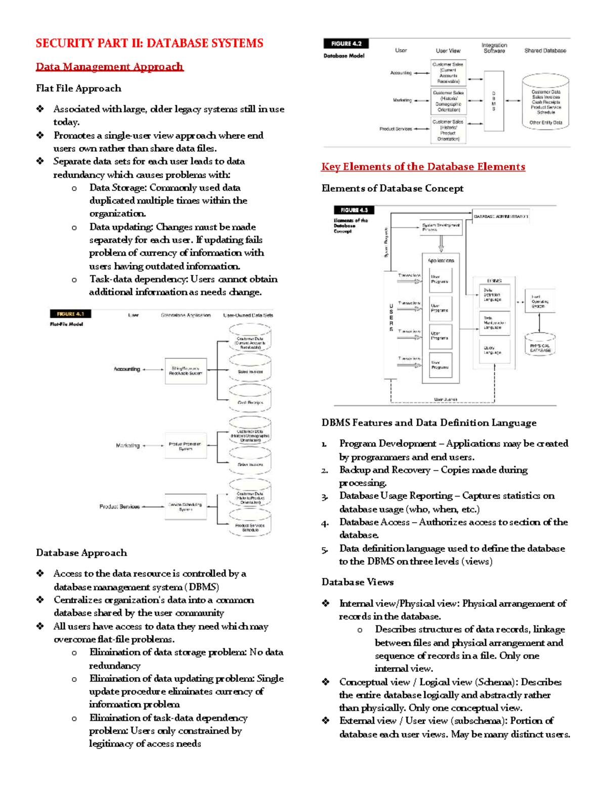 C4 Security Part II: Database Systems and Data Management Approaches ...
