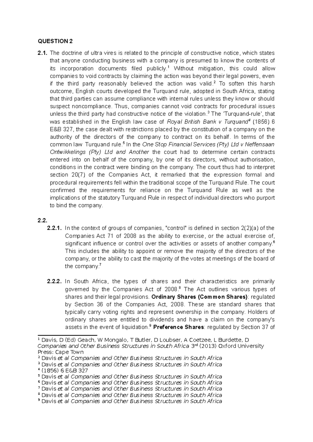 Law 101: Constructive Notice & the Turquand Rule Analysis - Studocu