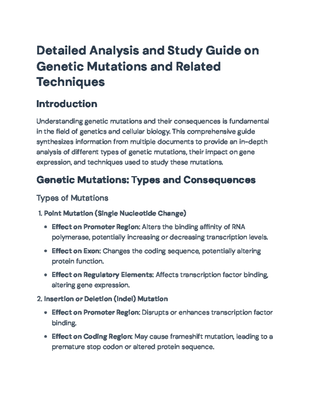 Genetic Mutations and PCR Techniques: A Comprehensive Study Guide ...