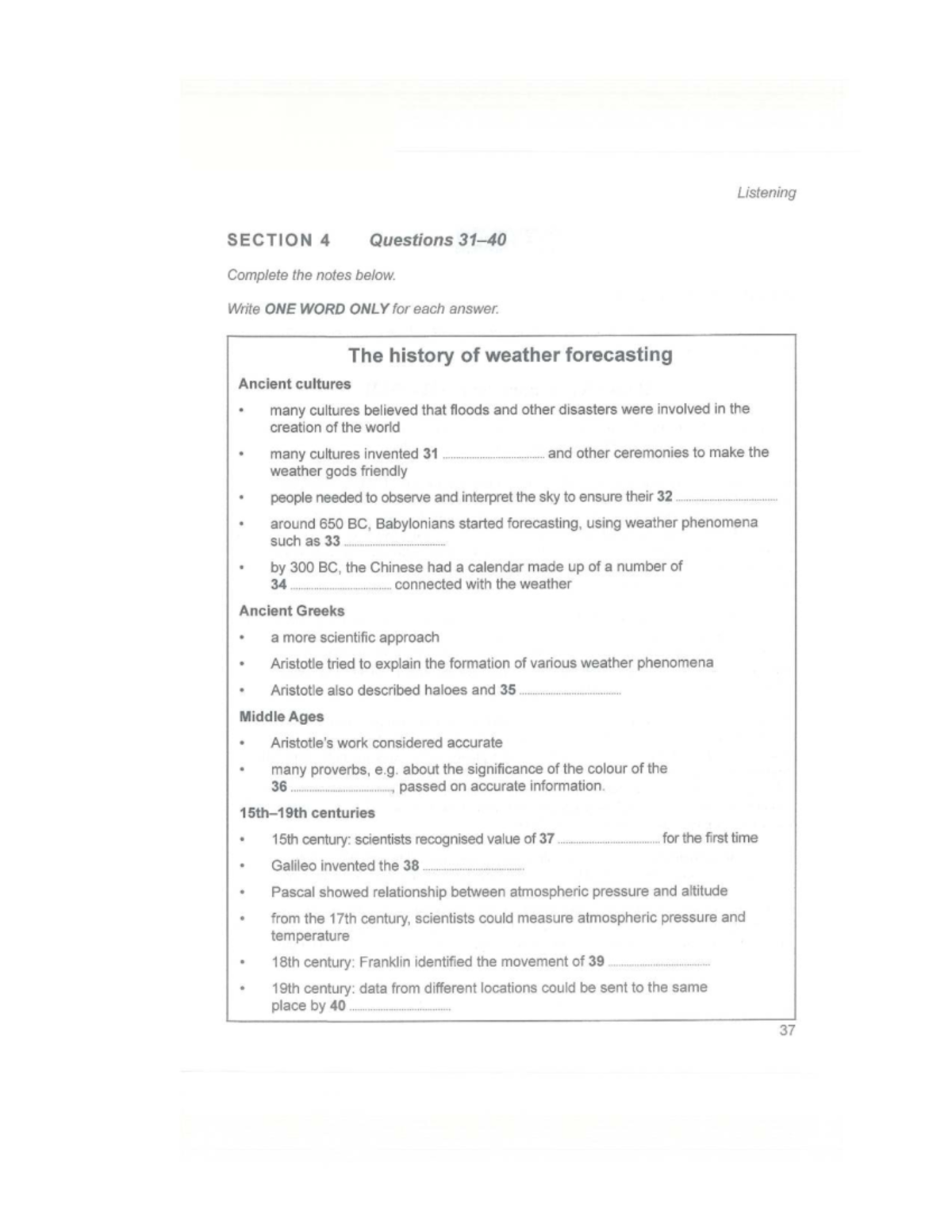 HW 2:5 - Listening Section 4 Notes on Weather Forecasting - Studocu