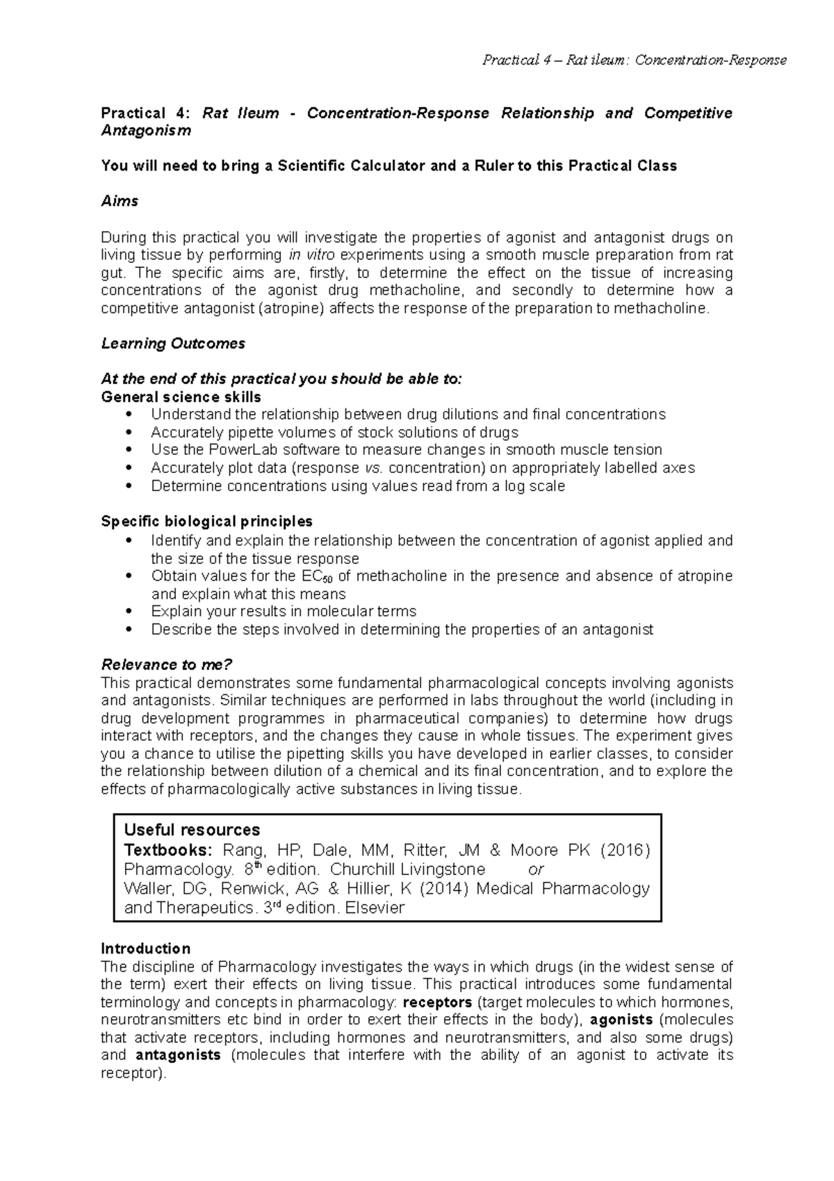BIOL10422 Practical 4: Rat Ileum Concentration-Response Analysis - Studocu