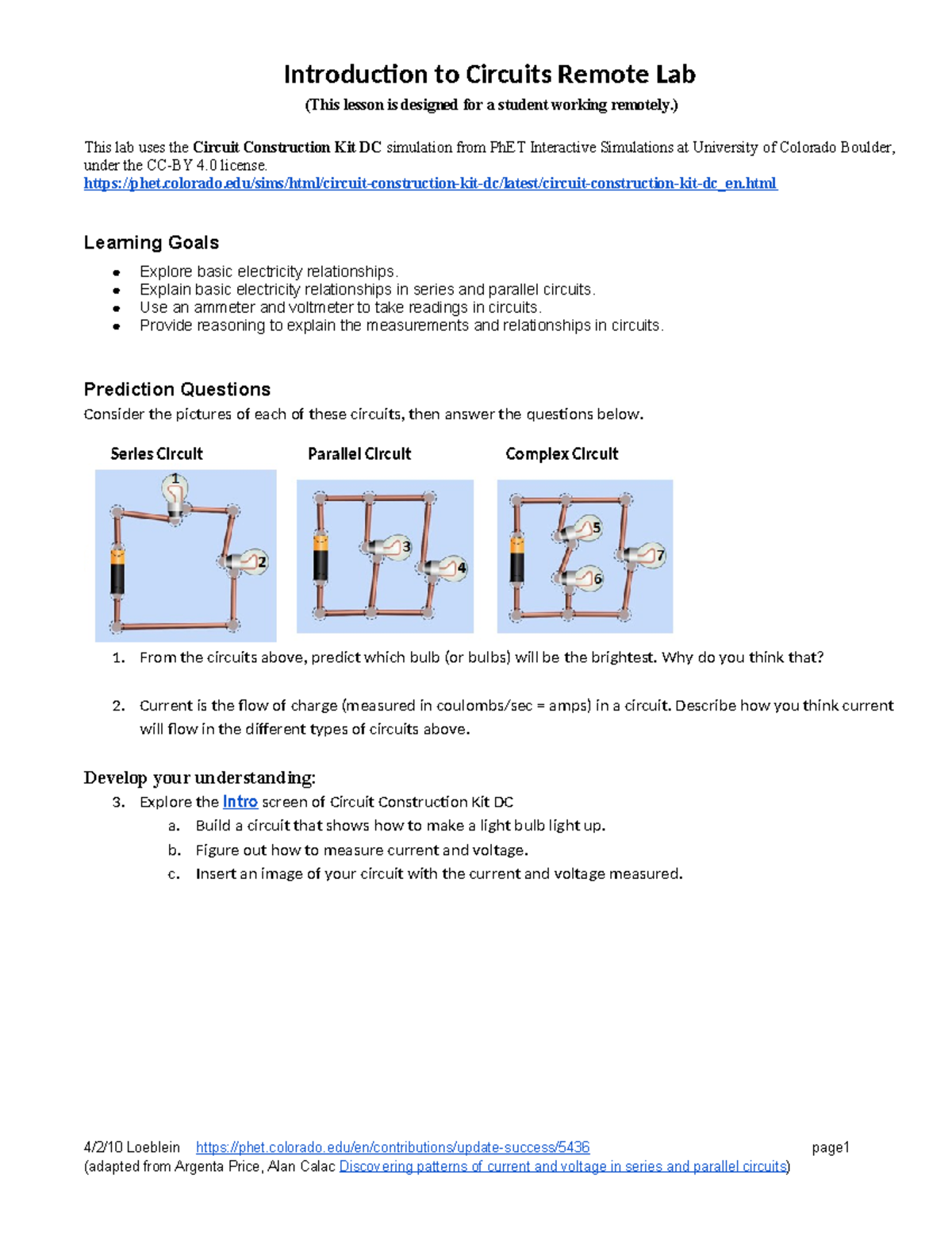 Introduction to Circuits Remote Lab-2: Exploring Series & Parallel ...