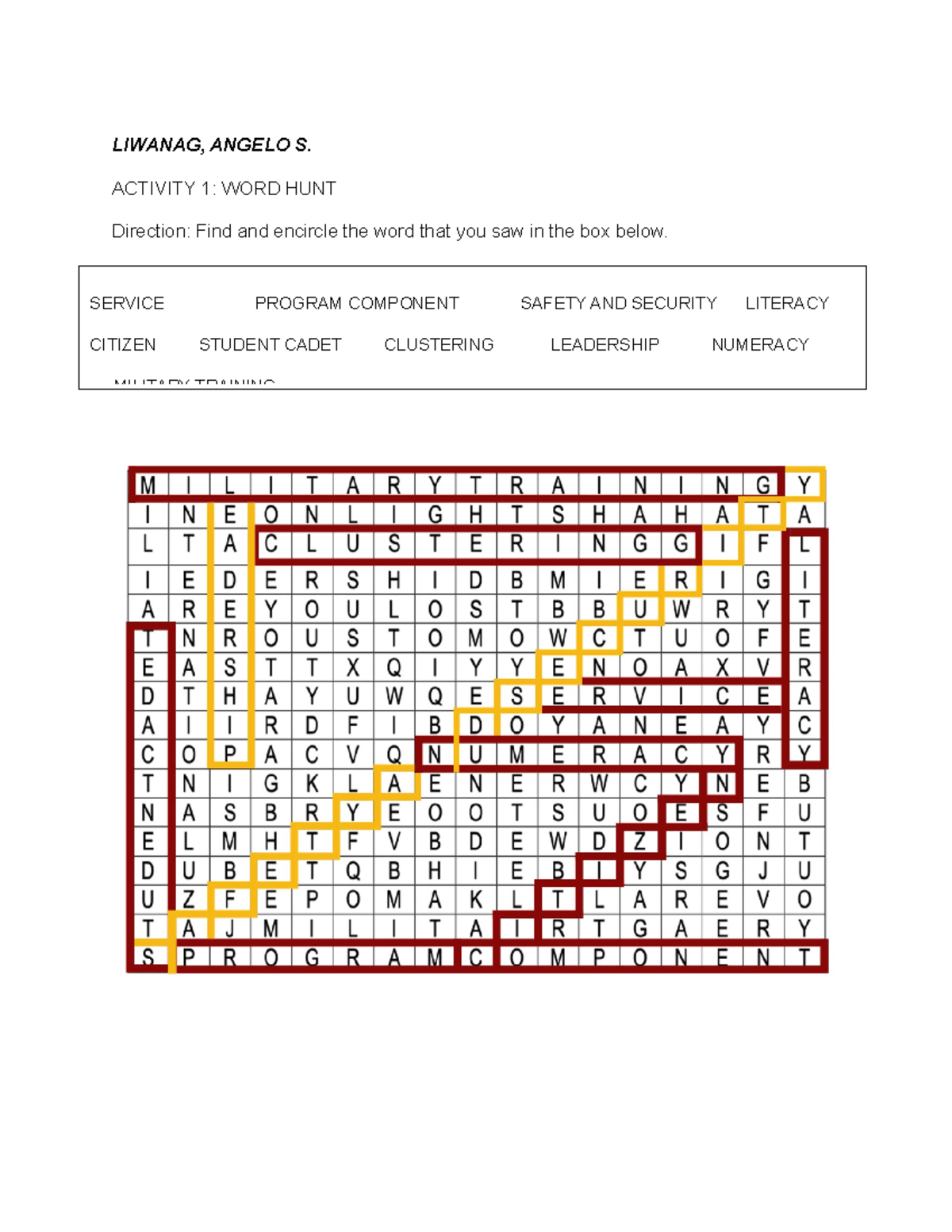 Activity 1-LTS - LIWANAG, ANGELO S. ACTIVITY 1: WORD HUNT Direction ...