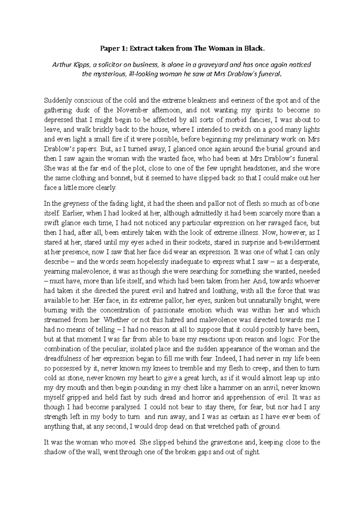 [Template] Analysis of Key Themes and Language in The Woman In Black ...