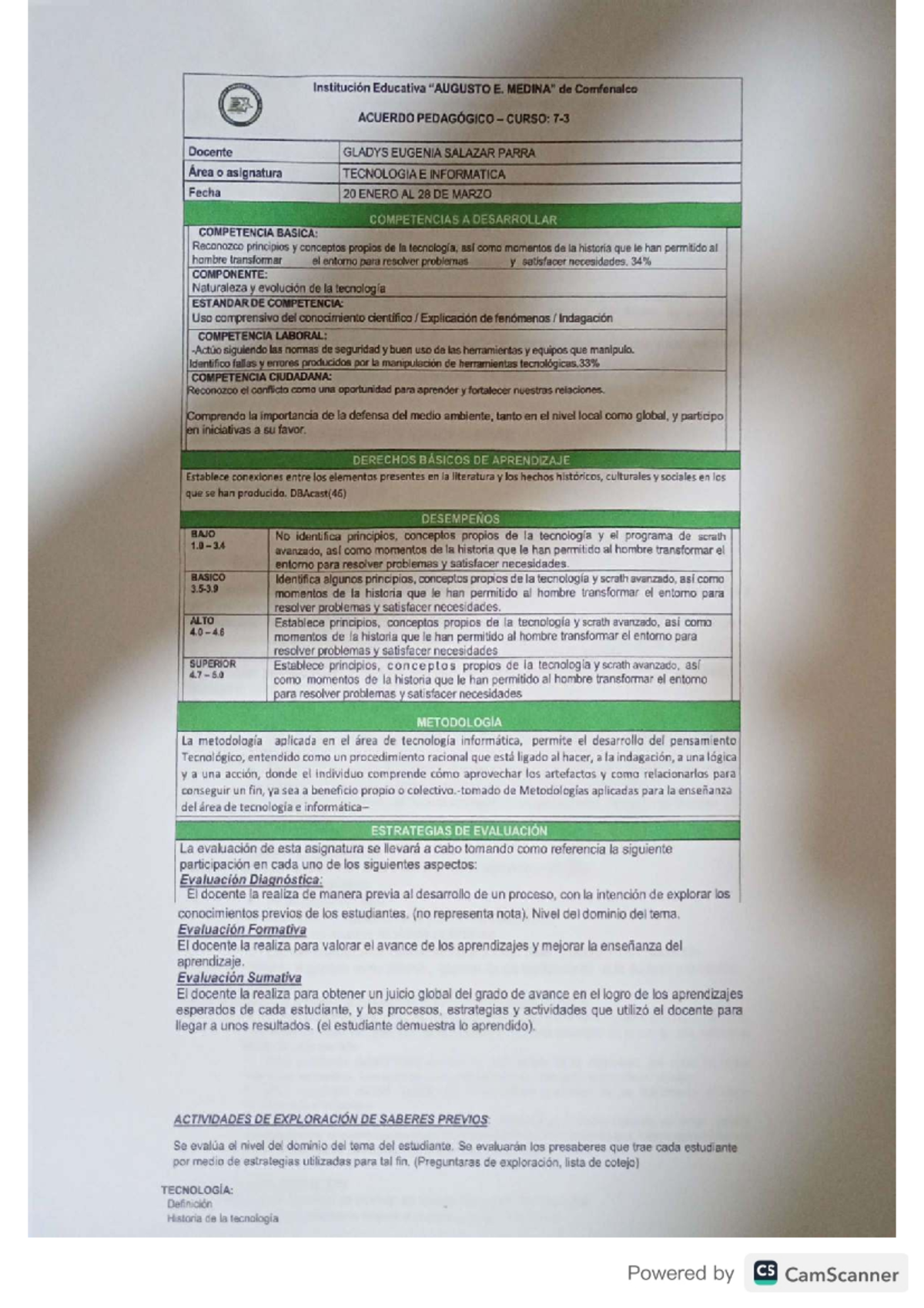 Acuerdo Pedagógico: Tecnología e Informática - Curso Samuel Vega 7 ...