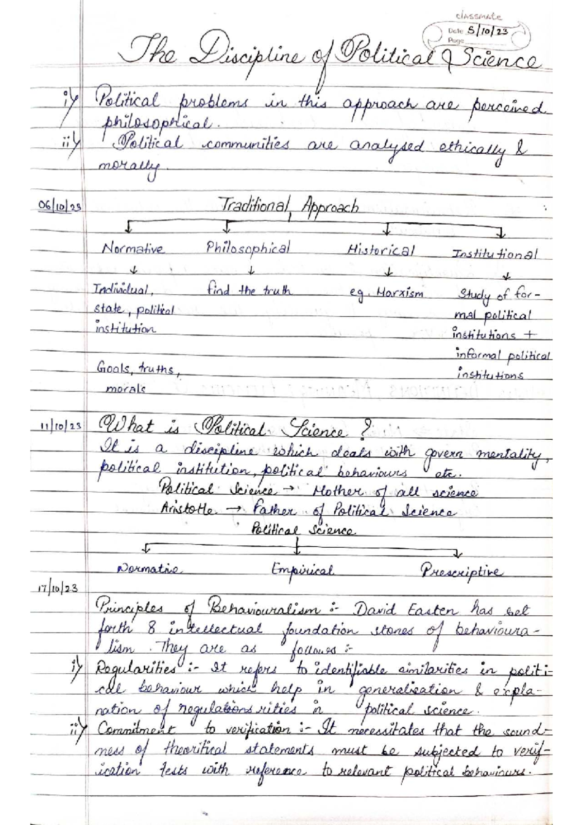 Discipline of Political Science: Key Concepts and Approaches - Studocu