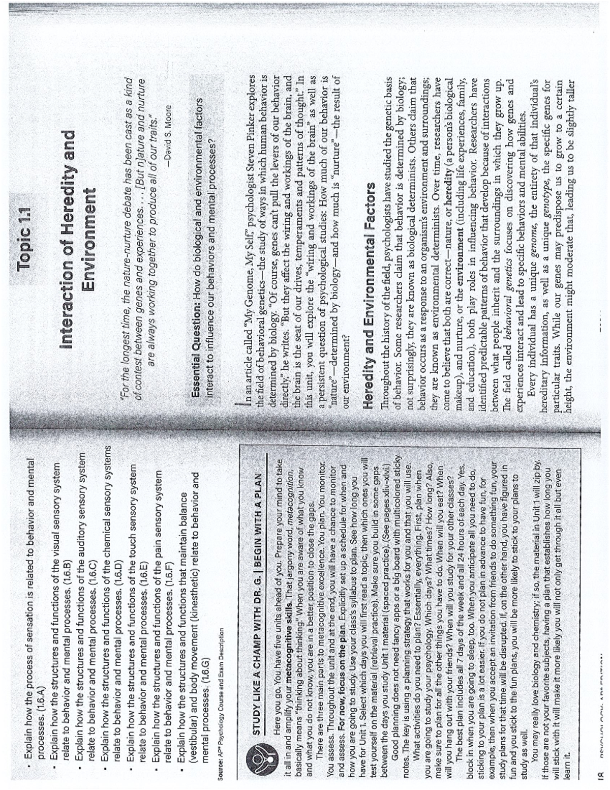 Comprehensive Study Notes for PSYC 101: Sensation, Heredity, and ...