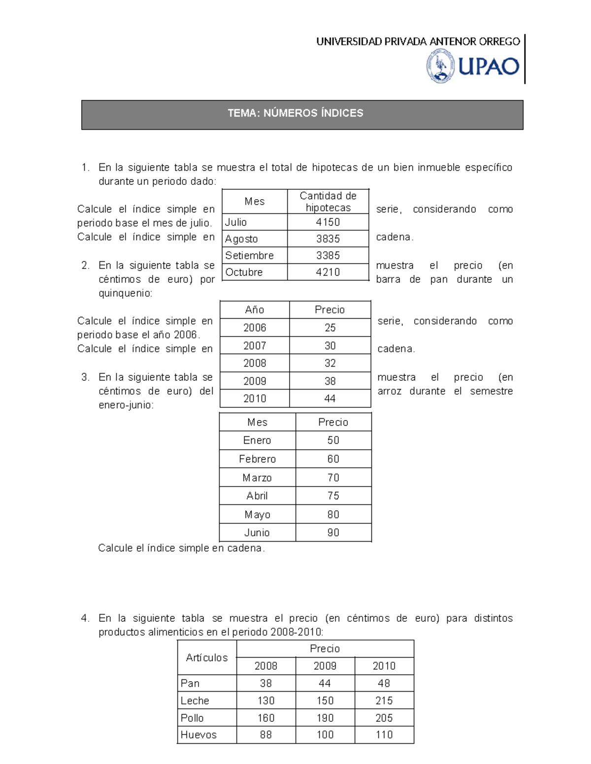 Práctica 06 - Análisis de Números Índices y Precios (Curso: NADA) - Studocu