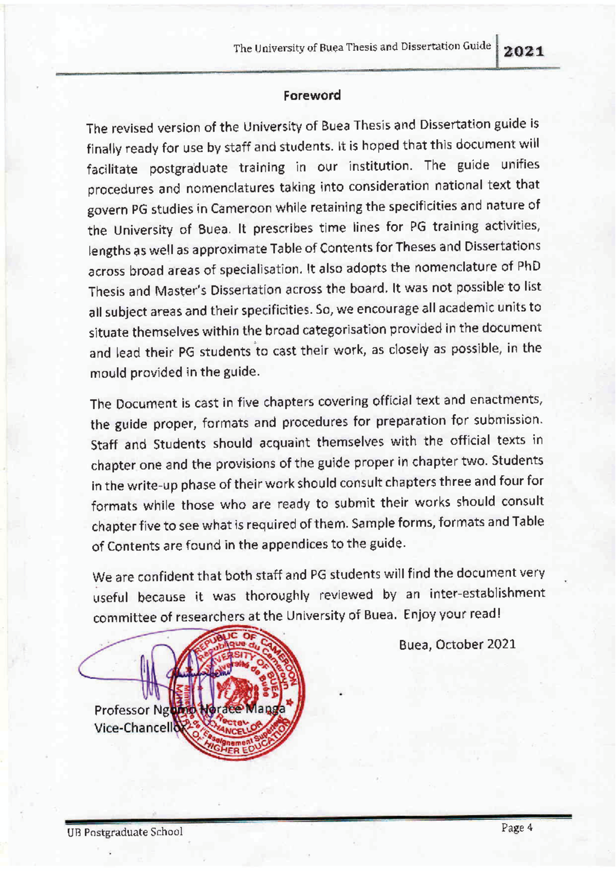 The University of Buea Thesis and Dissertation Guide (2021) - Studocu