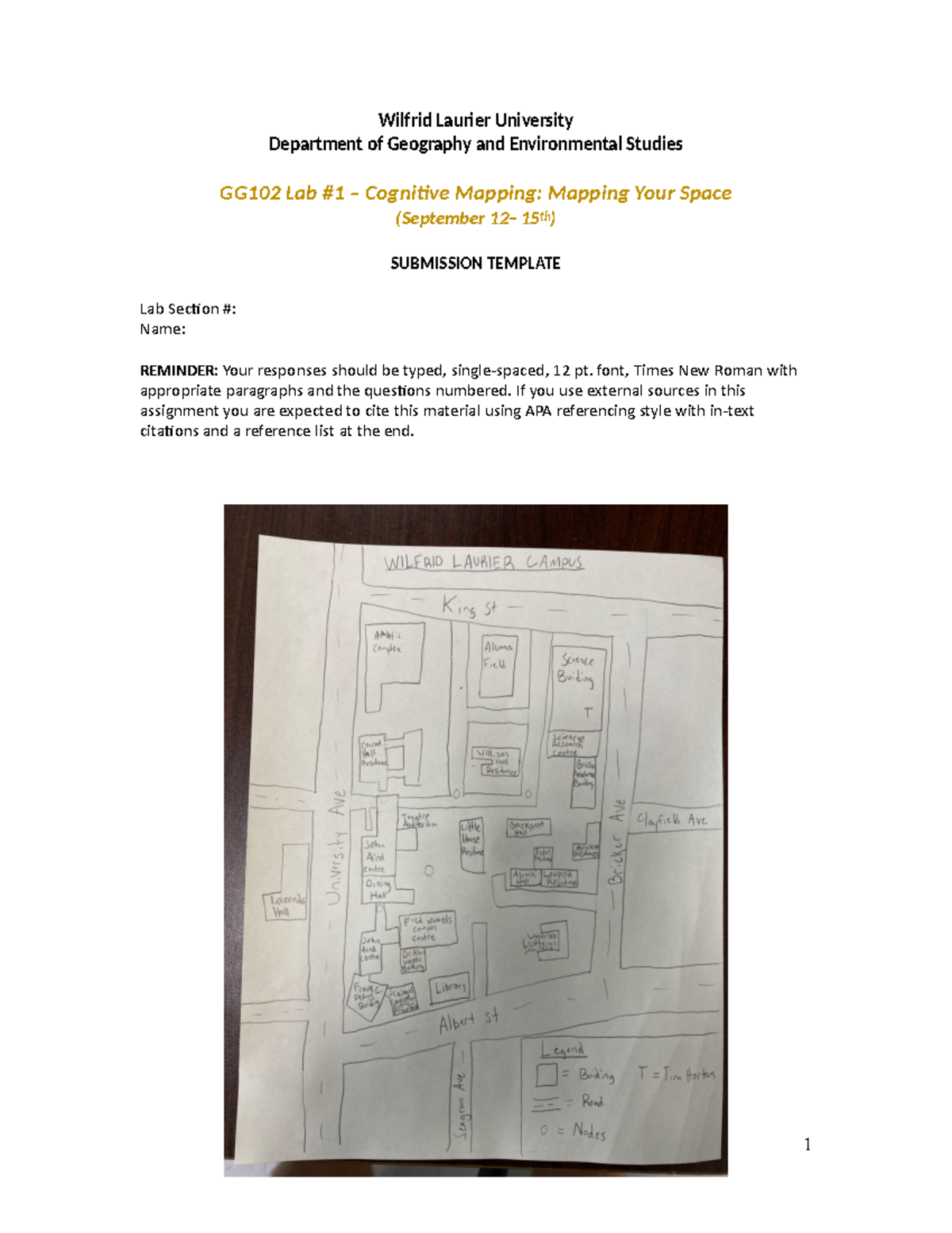 Geography Lab #1 - gg102 - Wilfrid Laurier University Department of ...