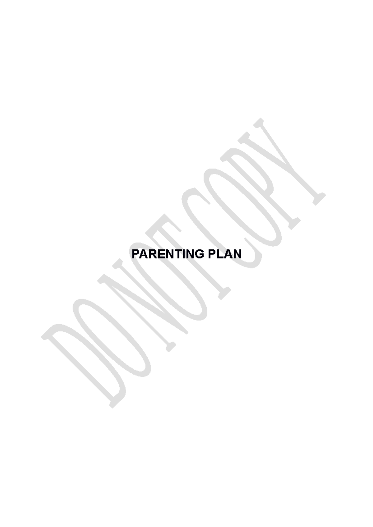 Divorce Parenting PLAN Example: A Comprehensive Guide - Studocu