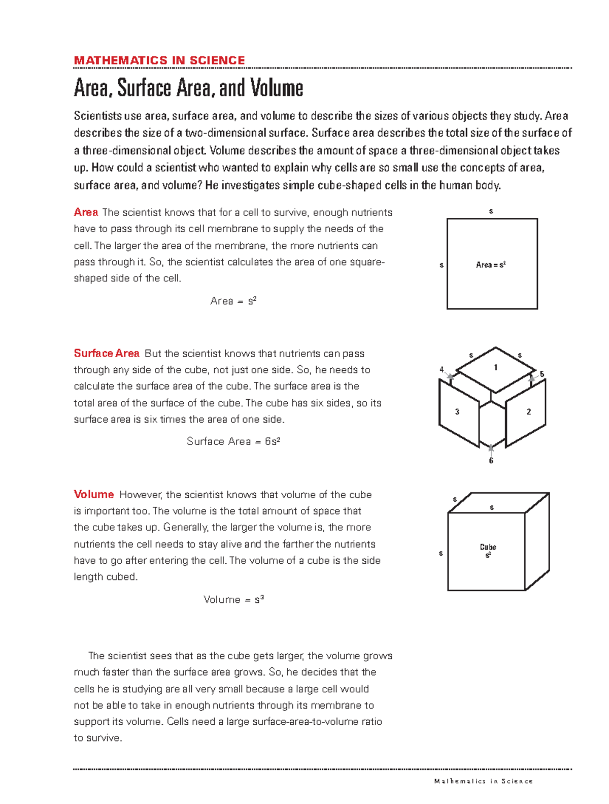 1i. Measuring Matter TCI Reading (199, Area, Surface Area, and Volume ...